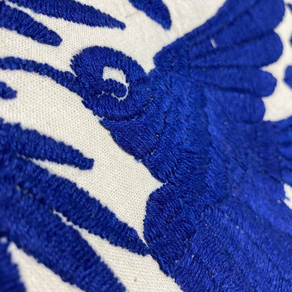 Bolsa Morral Grande Dama Bordada en Tenango [Blanca-Multicolor-Venados ...