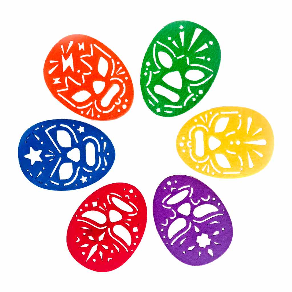 Portavasos Luchadores (Juego de Portavasos con diseño de máscara de lu ...